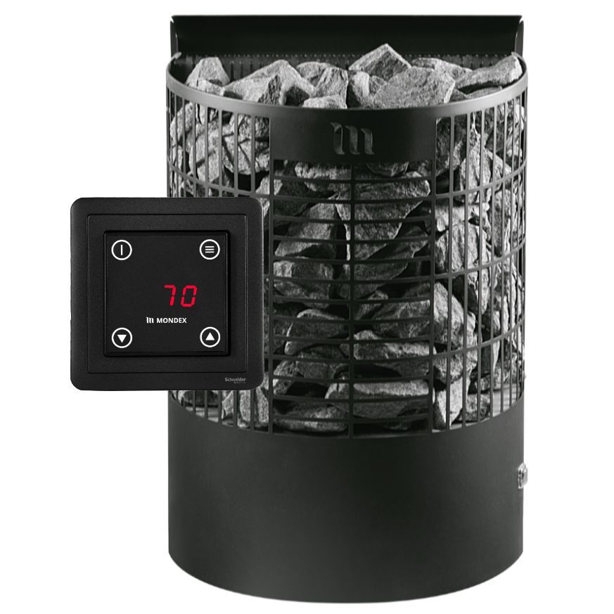 Sähkökiuas Mondex Teno E2 WIFI 6,6 kW 6-9 m³ erillinen ohjaus eri ...