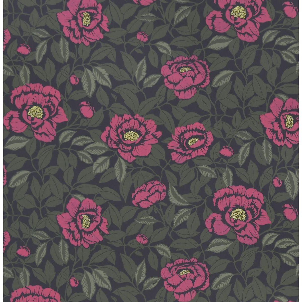 Tapetti Långelid/Von Brömssen My peony garden vihreä-pinkki 0,53x10,05 ...