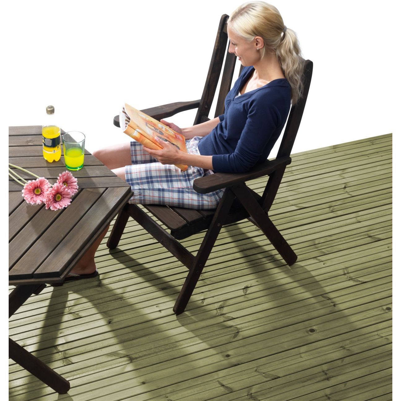 Terassilauta 28x145x4200 mm kestopuu AB vihreä - Taloon.com