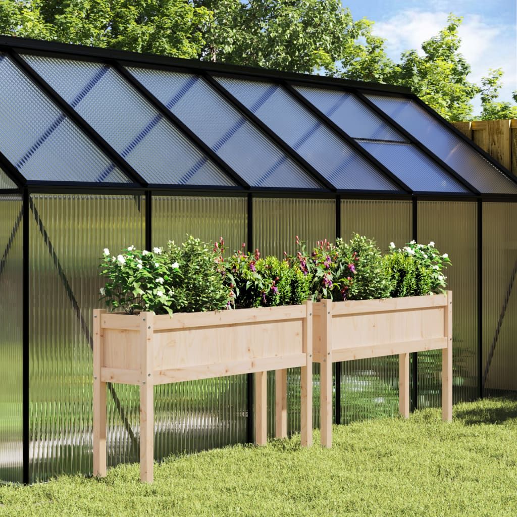 Ulkokukkalaatikot 2 kpl jaloilla, käsittelemätön mänty | Taloon.com