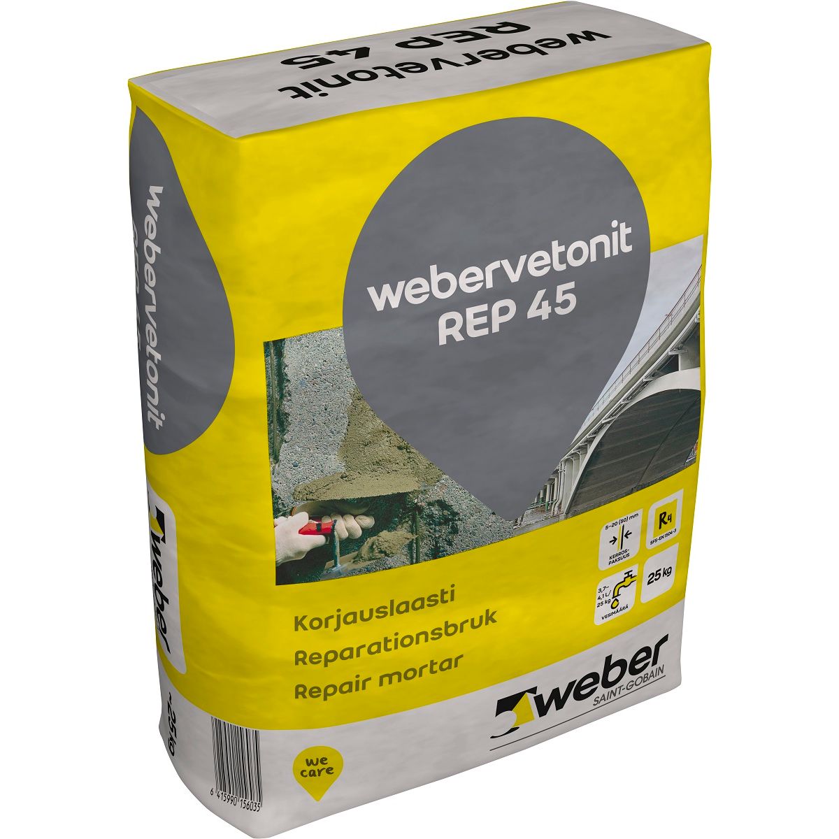 Korjauslaasti Weber Vetonit REP 45 25 kg | Taloon.com