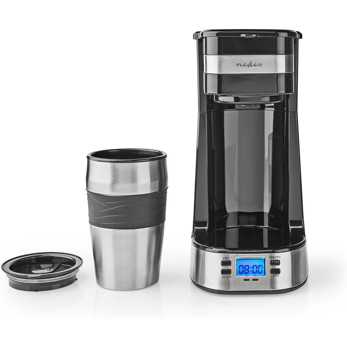 Yhden kupin kahvinkeitin Nedis 0.42l musta | Taloon.com