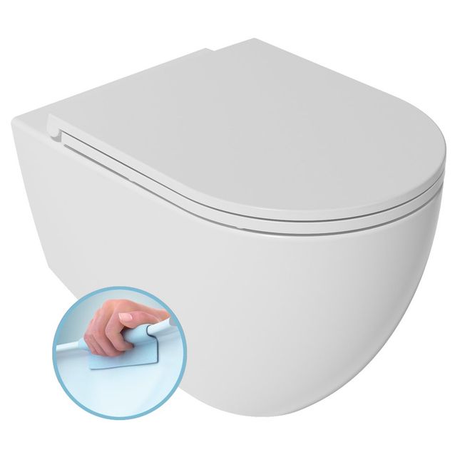 Seinä-WC-istuin Interia Infinity Rimless, huuhtelukaulukseton ...