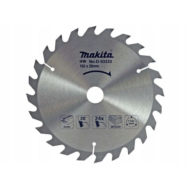 Pyörösahanterä Makita D-03333 Ø165x20x2,0mm 24T | Taloon.com