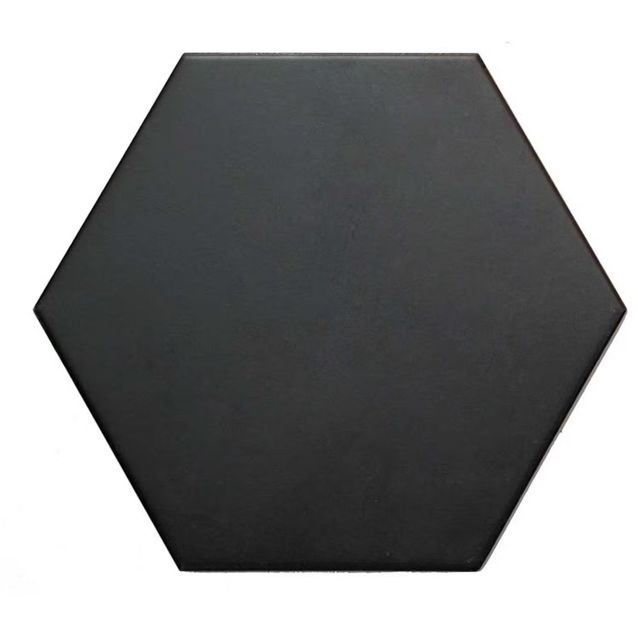 Lattialaatta Arredo Hexagon Black 17.5x20.2cm, matta, musta | Taloon.com