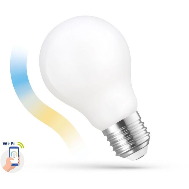 LED-älylamppu Spectrum E27 5W 230V COG CCT+DIM Wi-Fi 3000-6000K matta ...