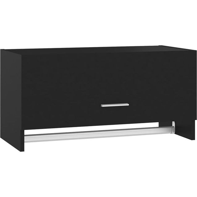 Vaatekaappi musta 70cm lastulevy | Taloon.com