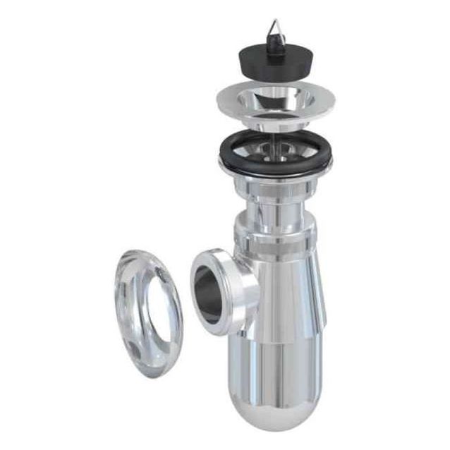 Vesilukko Prevex, kromattu, pohjaventtiilillä, ilman lattiaputkea ...