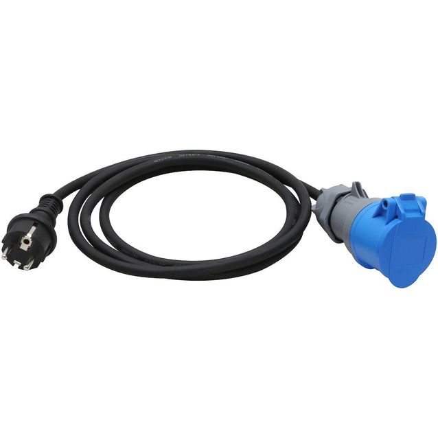 Adapterijohto Malmbergs, pistorasia CEE/pistotulppa, 1-vaihe, 16A, 2m | Taloon.com