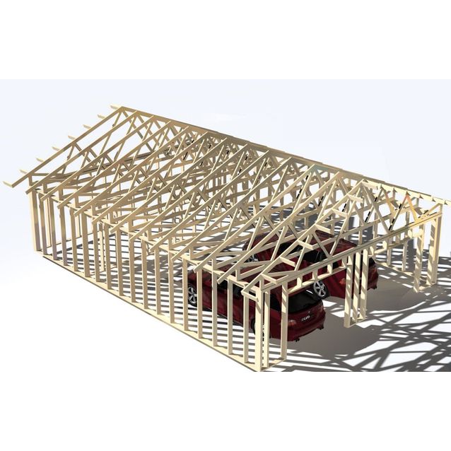 Runkopaketti kahden auton eristettävälle tallille varastolla 86 m² ...