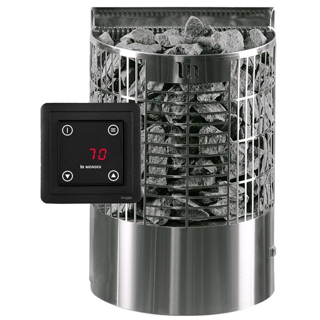 Sähkökiuas Mondex Teno E2 WIFI 9 kW 8-13 m³ erillinen ohjaus eri värejä ...