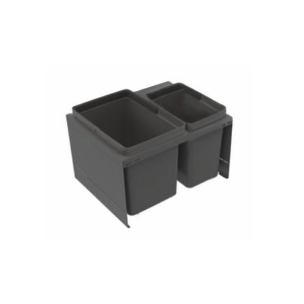 Jätelajittelujärjestelmä IMA Cube Compact M50 1x10L + 1x19L tummanharmaa