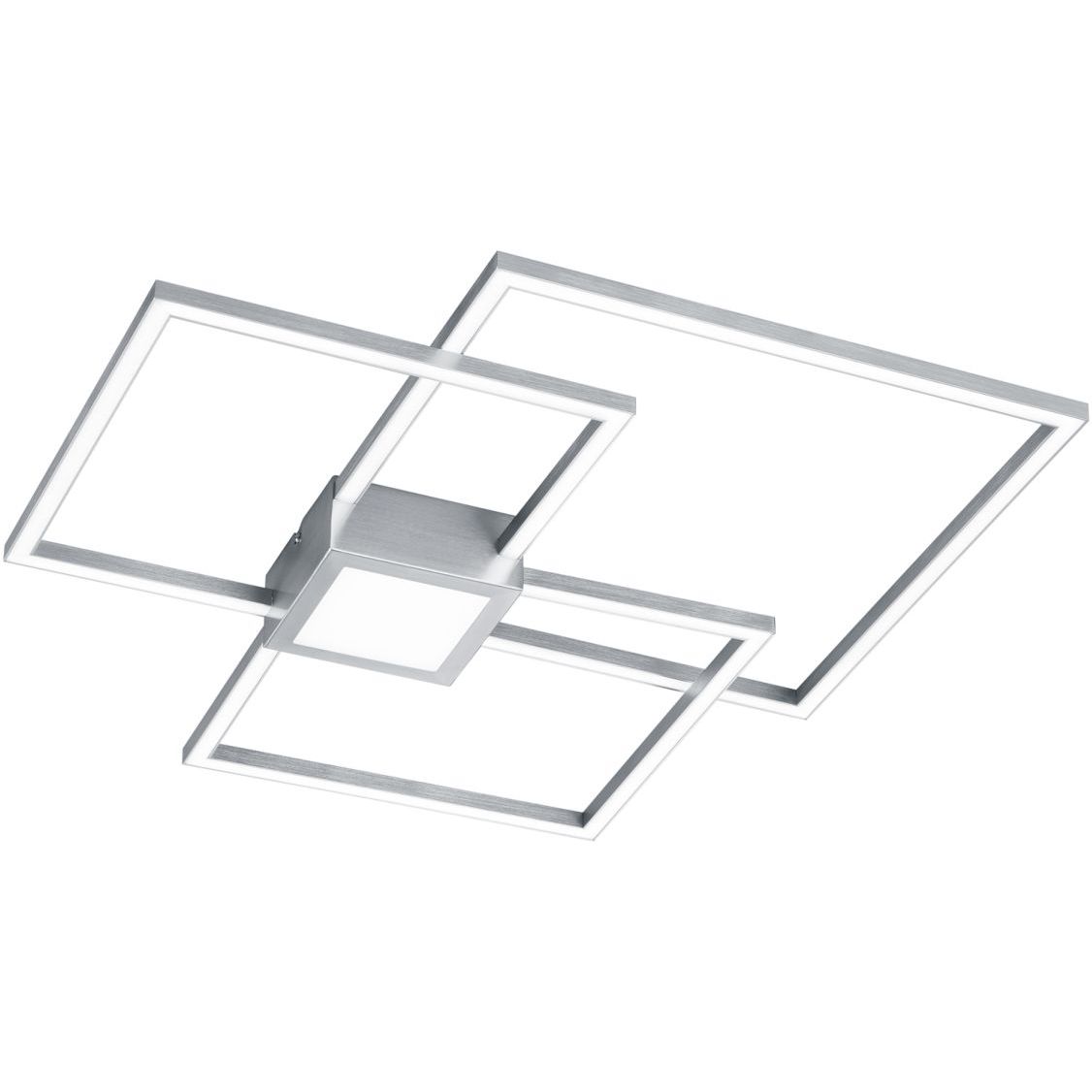 LED-kattovalaisin Trio Hydra 66x66cm harjattu teräs