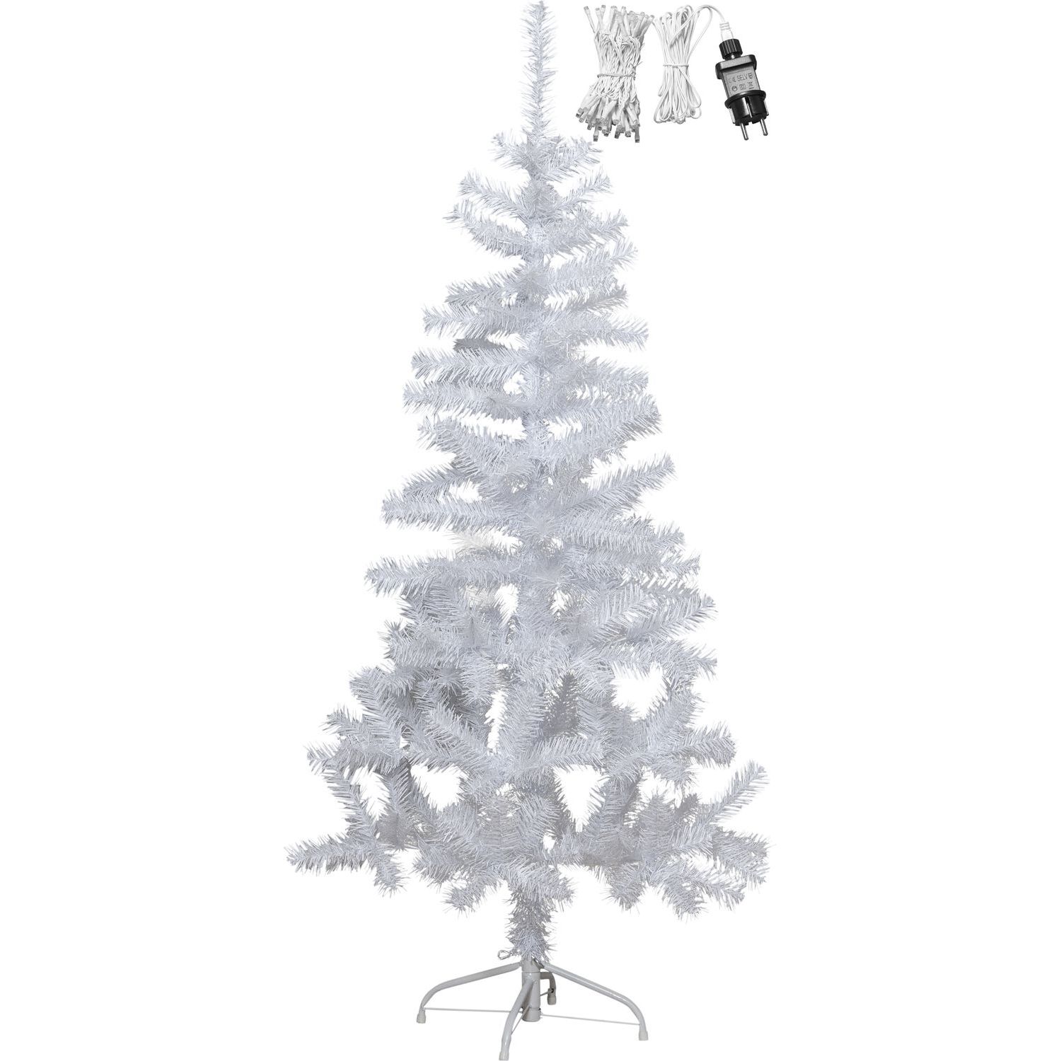 LED-valaistu joulukuusi Star Trading Alvik, 150cm, valkoinen