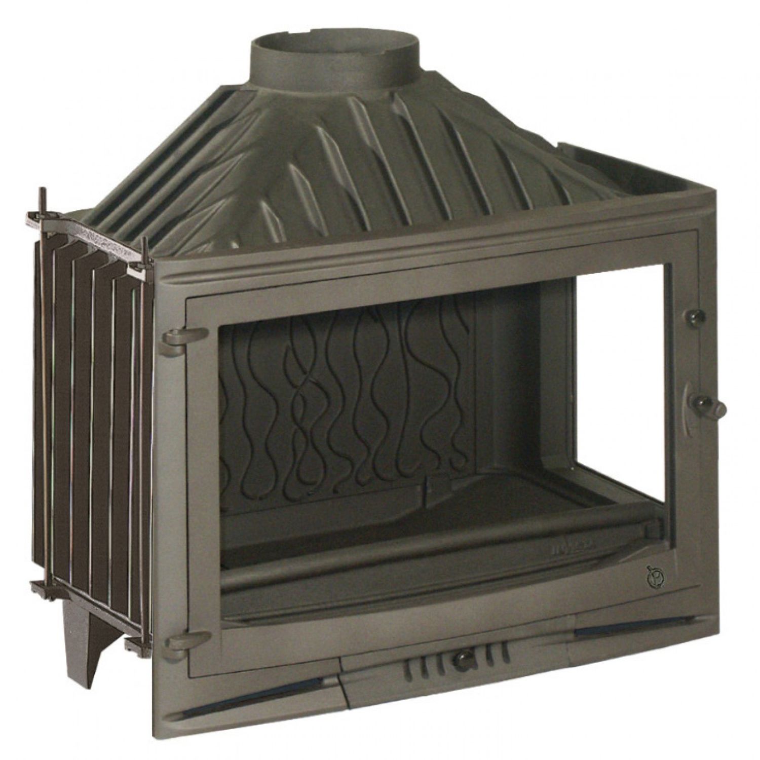 Takkasydän Selenic 700 oikea lasi, 10 kW, harmaa/malmi, 137 kg | Taloon.com