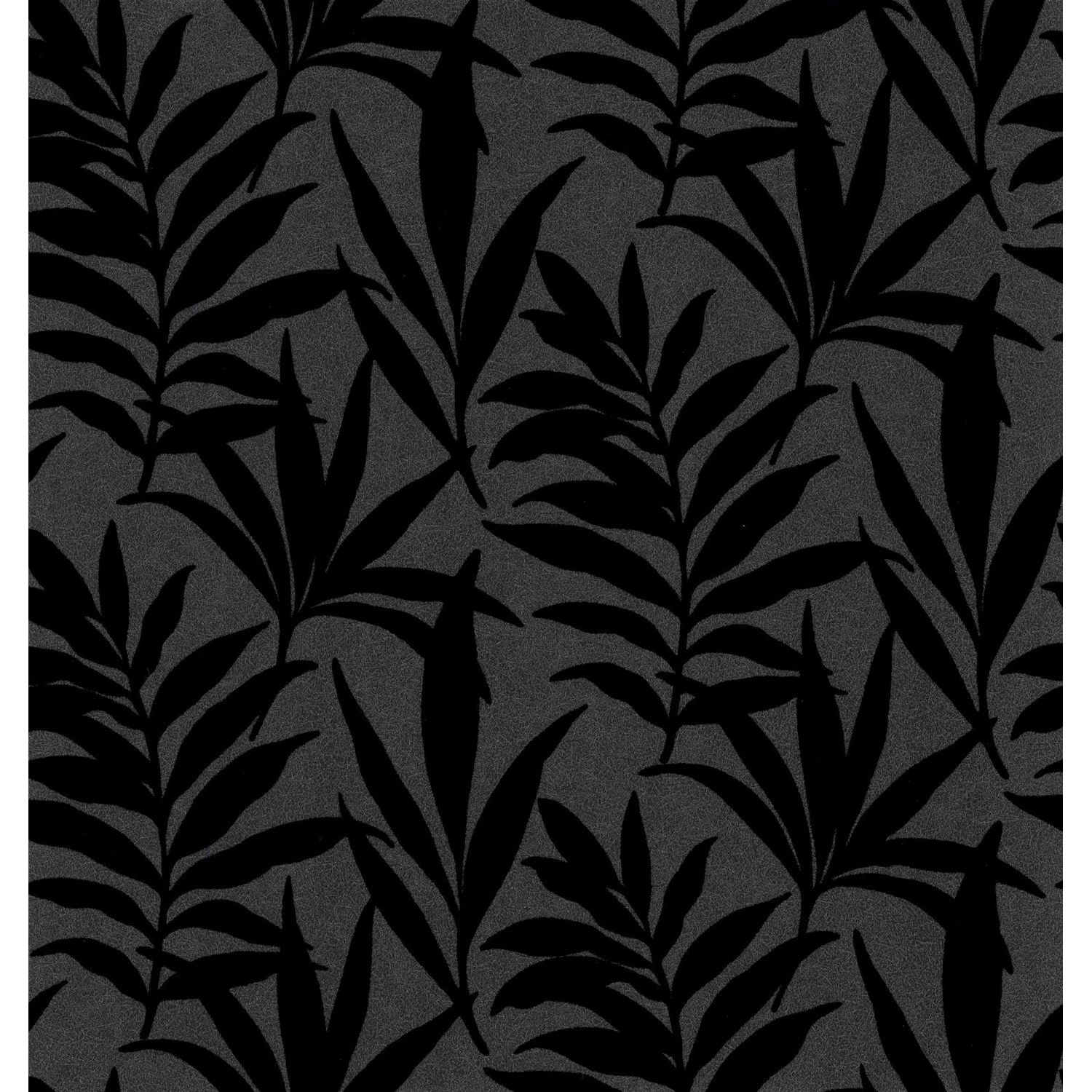 Tapetti 1838 Wallcoverings Verdi Flock, kasvi, musta