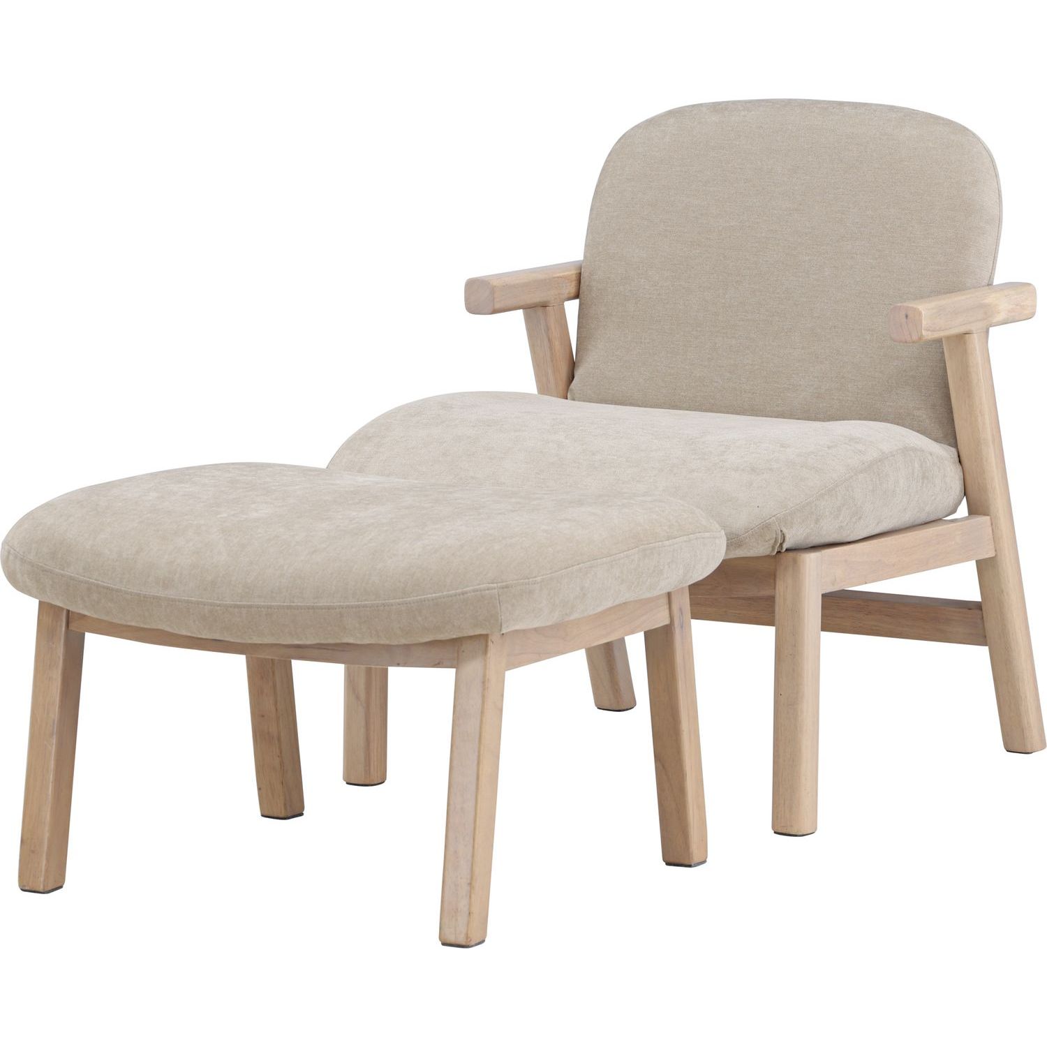 Nojatuoli rahilla Venture Home Rile, vaalea puu/beige | Taloon.com